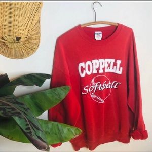Vintage | Sweaters | Vtg Retro Vsco 9s Oversized Softball Sweatshirt ...